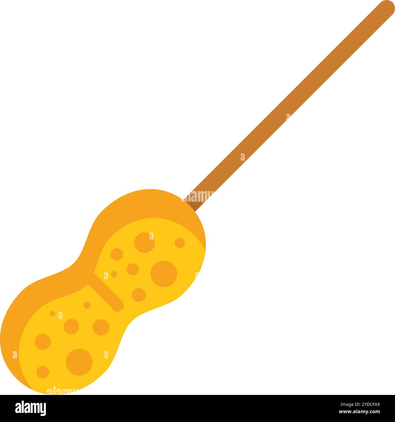 Cartoon icon depicting a peanut on a stick, representing a popular ...