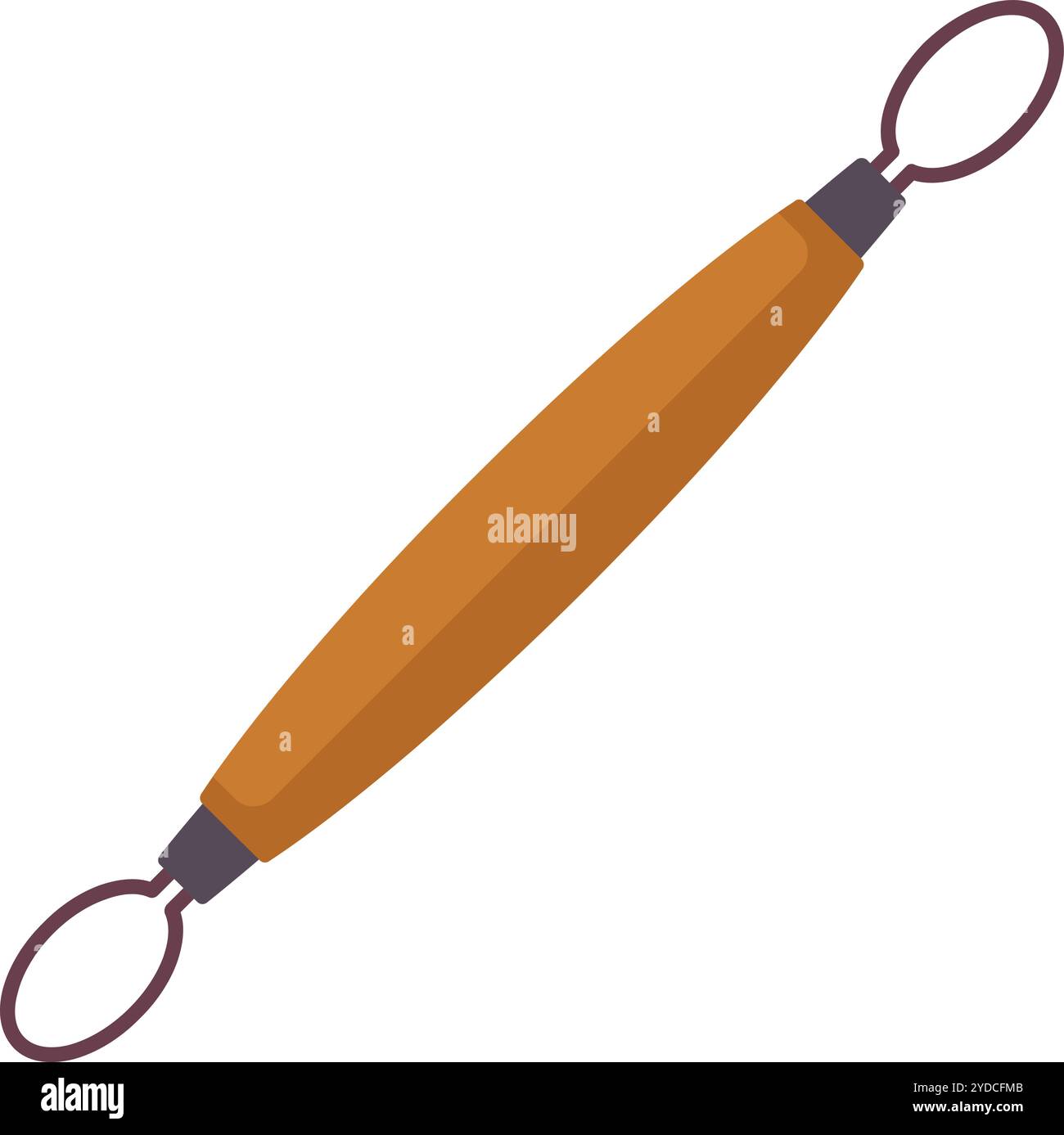 Wooden handle loop tool for clay sculpting and modelling hobby isolated ...