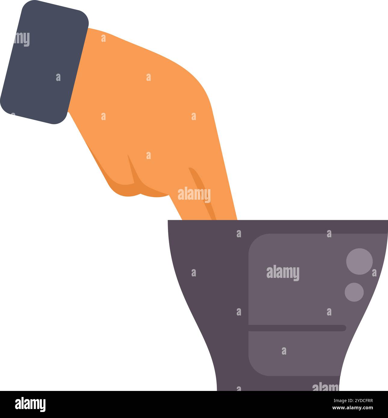 Cartoon hand dipping finger in bowl to taste the food inside Stock ...