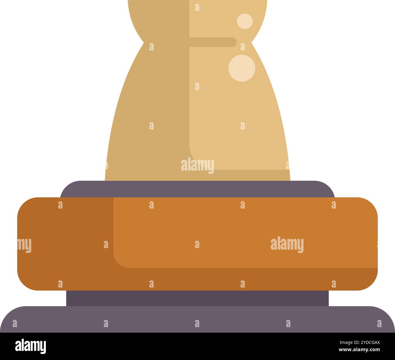 Clay pot is sitting on a pottery wheel, ready for the next step in the ceramics creation process ...