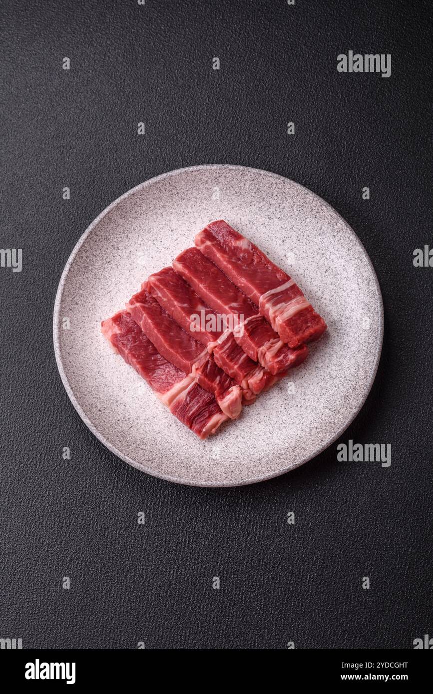 Raw wagyu beef slices hi-res stock photography and images - Alamy
