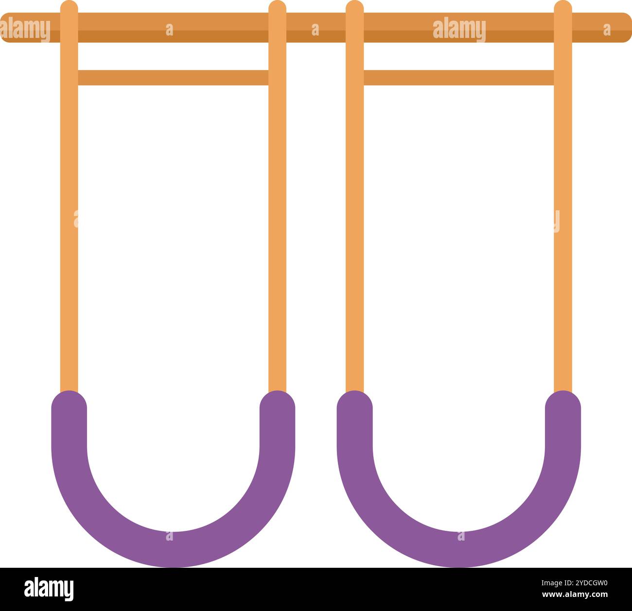 Simple illustration of empty swings hanging from a wooden beam ...