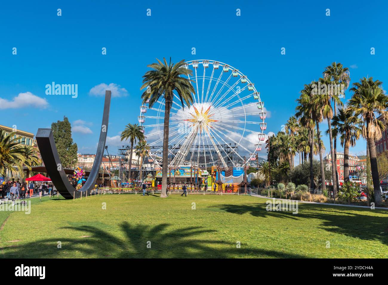 Big carnival fair wheel in Nice, France Stock Photo - Alamy
