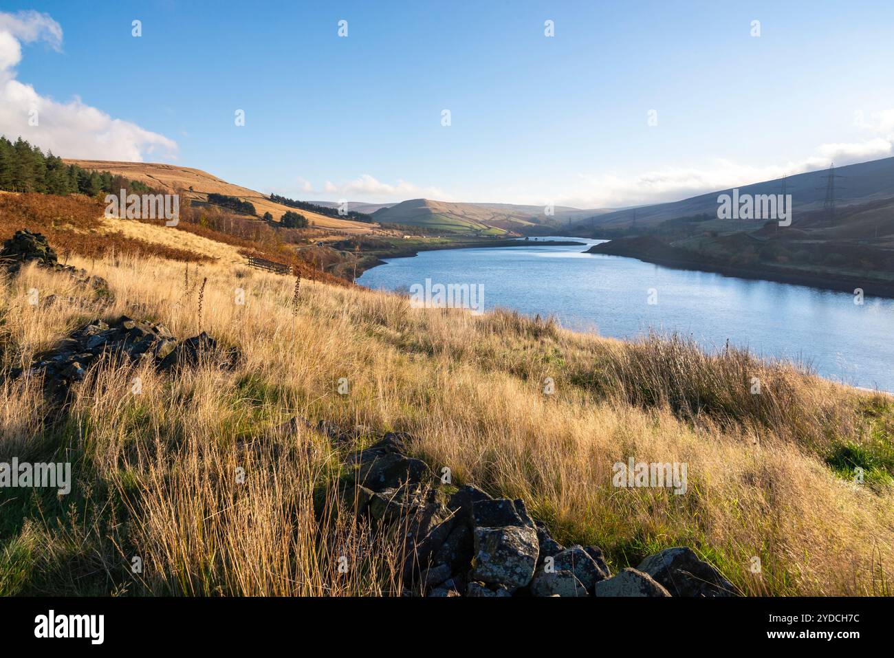 Woodhead reservoir in the Longdendale Valley in North Derbyshire ...