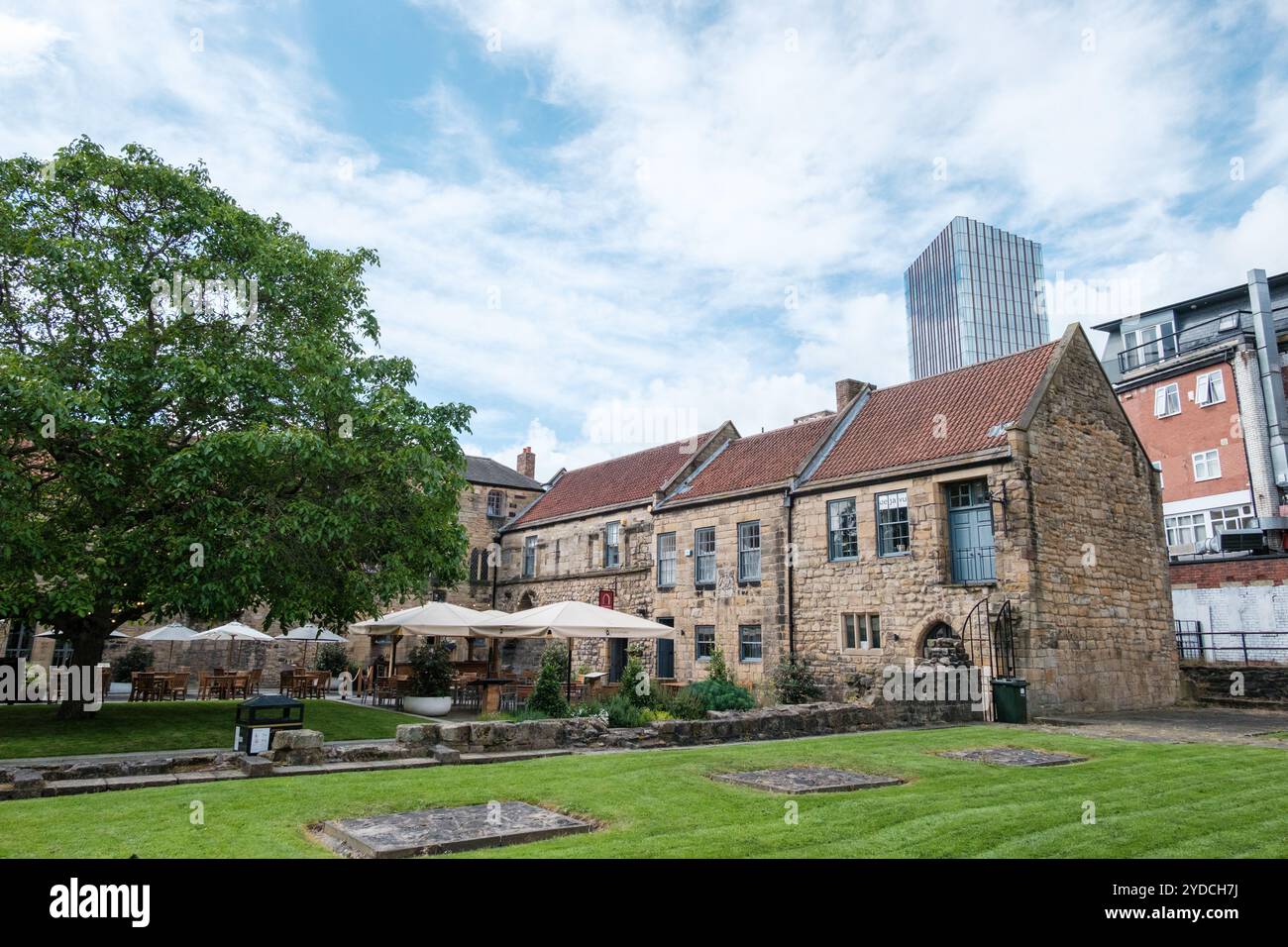 Newcastle UK: 25th July 2024: Blackfriars restaurant Historic stone ...