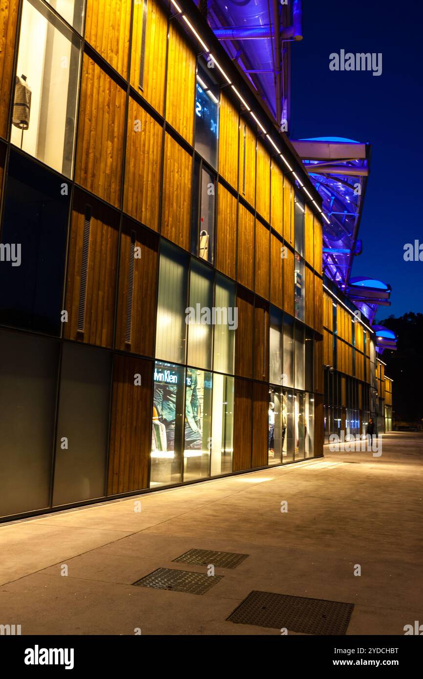 The Confluence District in Lyon, France at night Stock Photo - Alamy