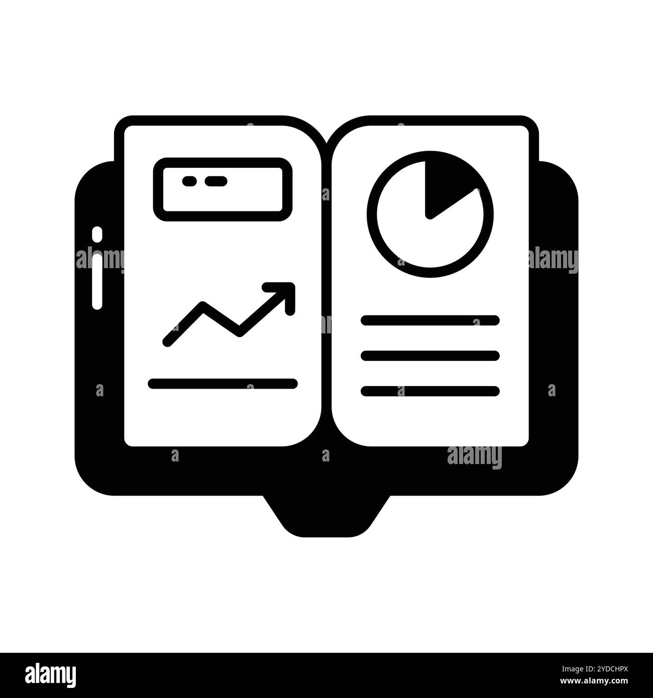Data chart on book showing tax book concept vector design in trendy ...