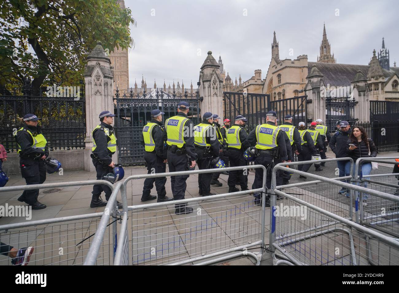 Westminster, London,UK . 26 October 2024 .Riot police are drafted in ...