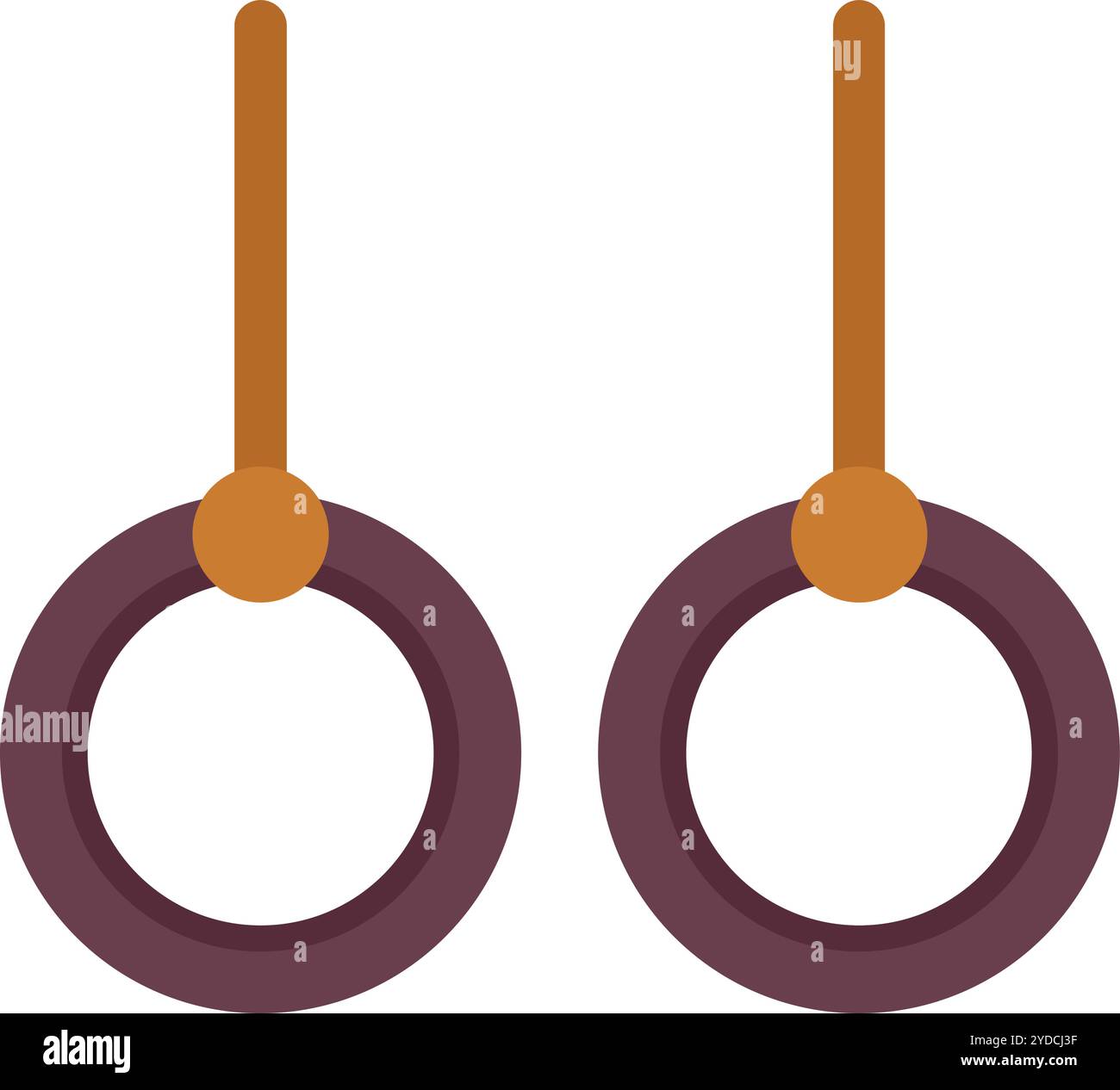 Two gymnastic rings hanging side by side, representing fitness and ...
