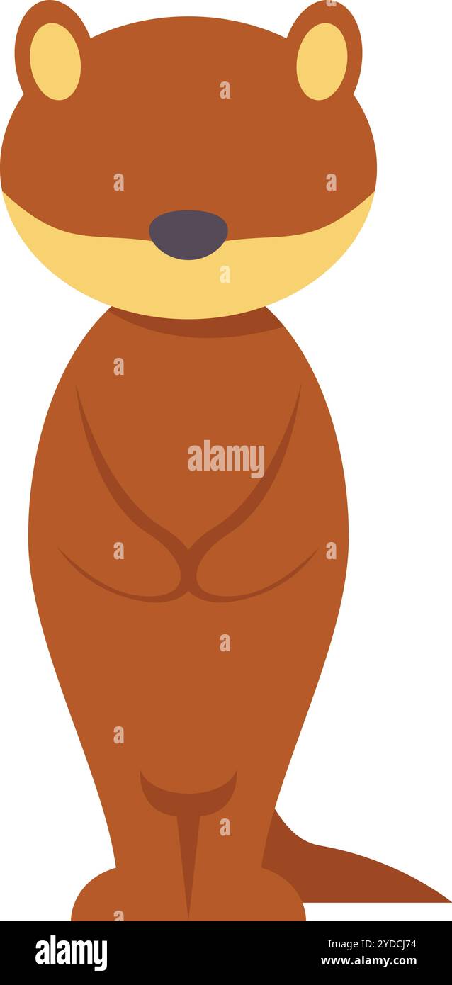 Adorable cartoon otter standing on its hind legs with its arms folded ...