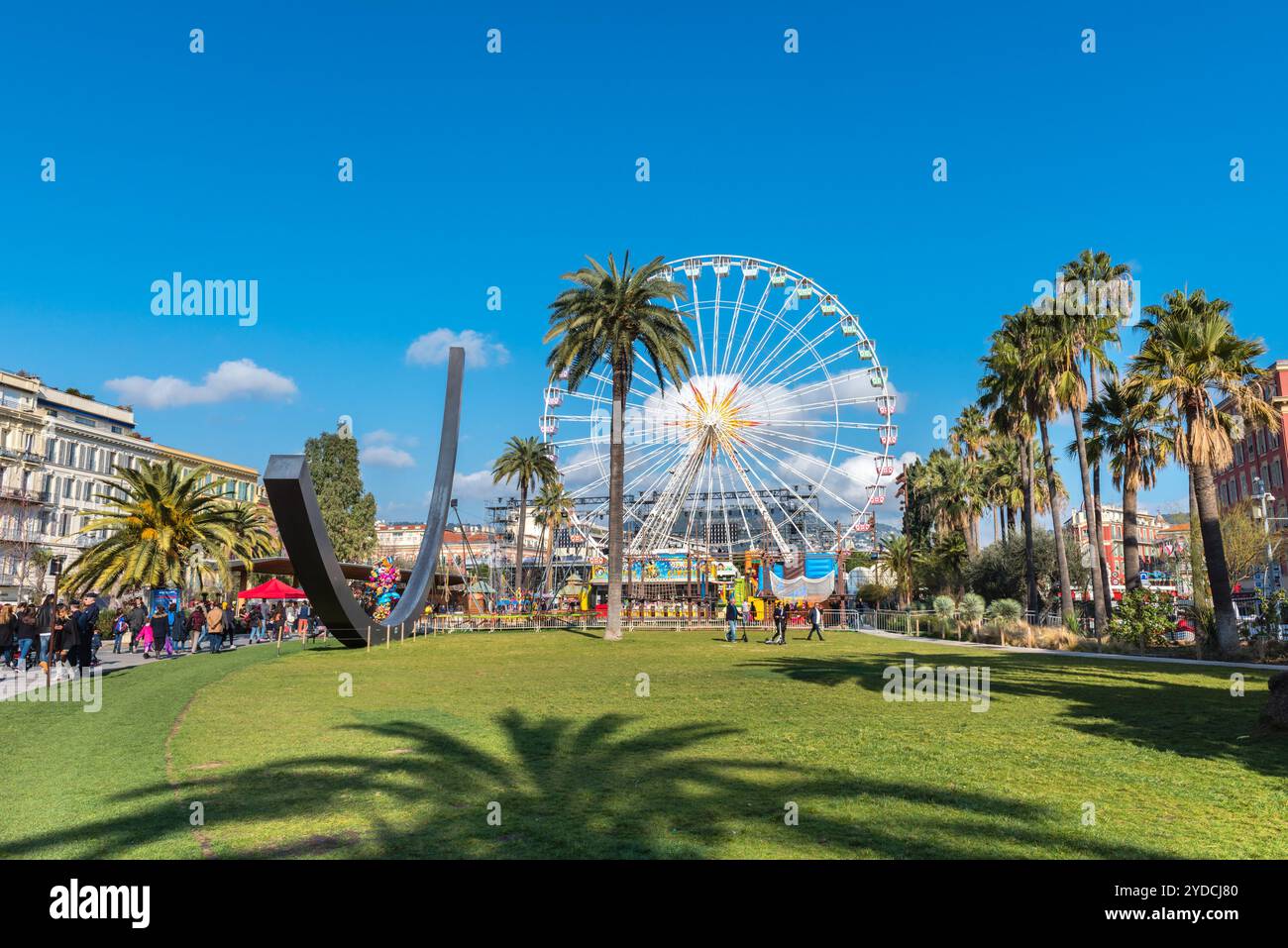 Big carnival fair wheel in Nice, France Stock Photo - Alamy