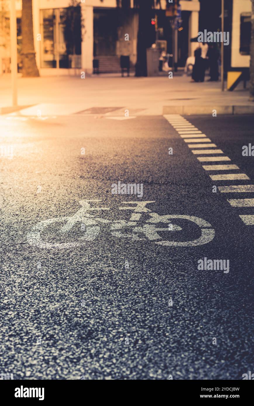 Bicycle road sign on the street Stock Photo - Alamy