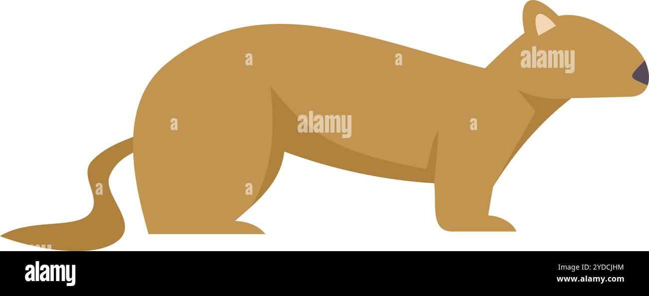Australian quoll standing side view icon in flat design isolated on ...