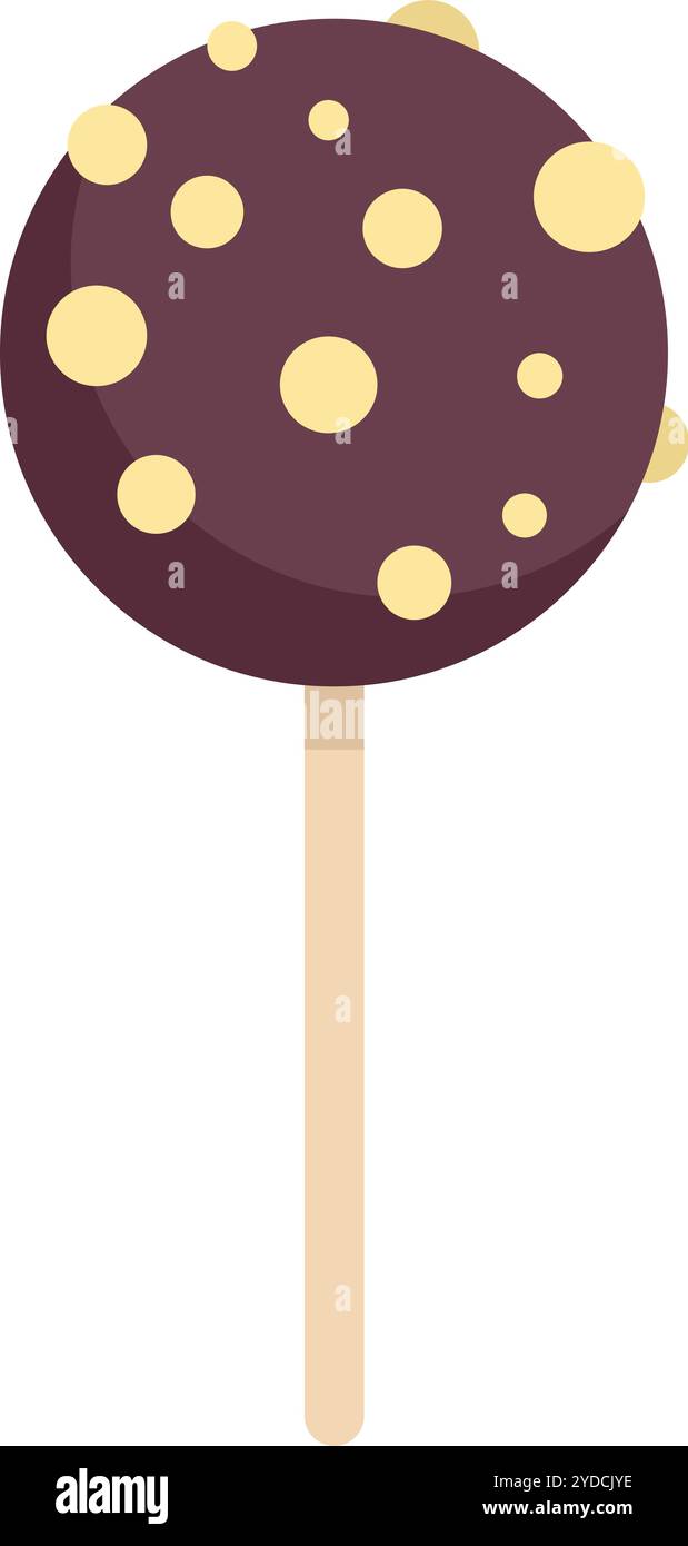 Round chocolate cake pop dipped in chocolate coating and sprinkled with ...