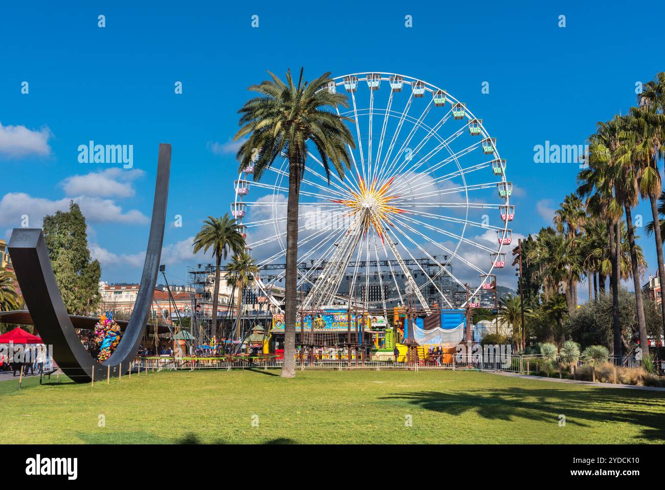 Big carnival fair wheel in Nice, France Stock Photo - Alamy