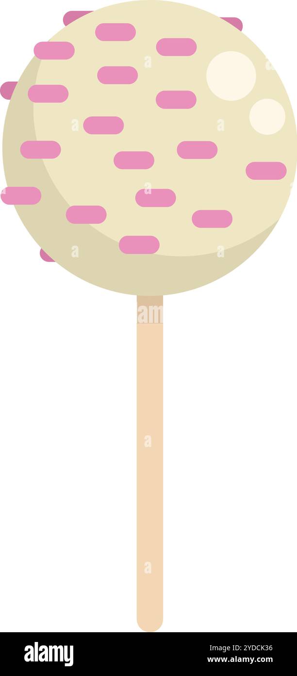 Round cake pop covered with sprinkles is a delicious treat Stock Vector ...