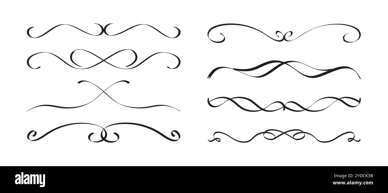Elegant Calligraphic Divider Separator Set in Victorian Cursive ...