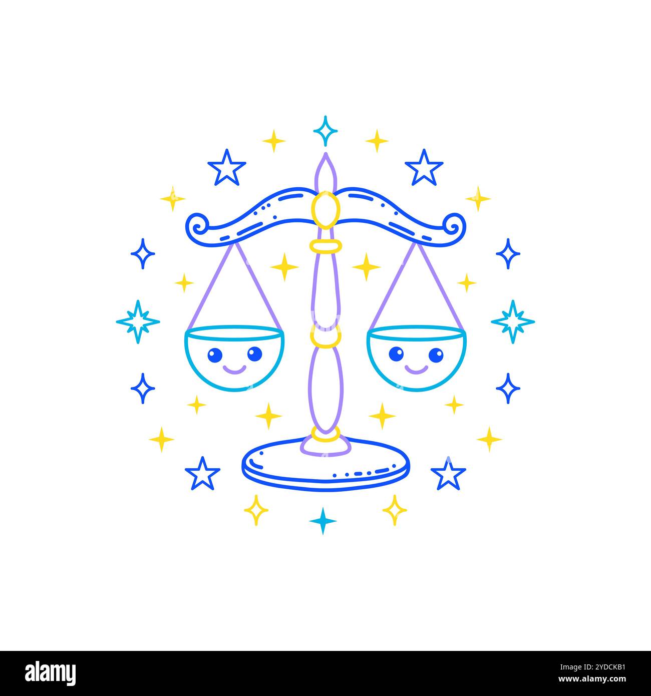 Libra zodiac sign in doodle style Stock Vector Image & Art - Alamy