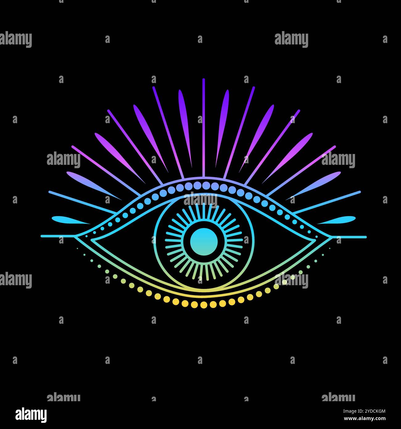 All Seeing Eye in linear style with gradient colours Stock Vector Image ...