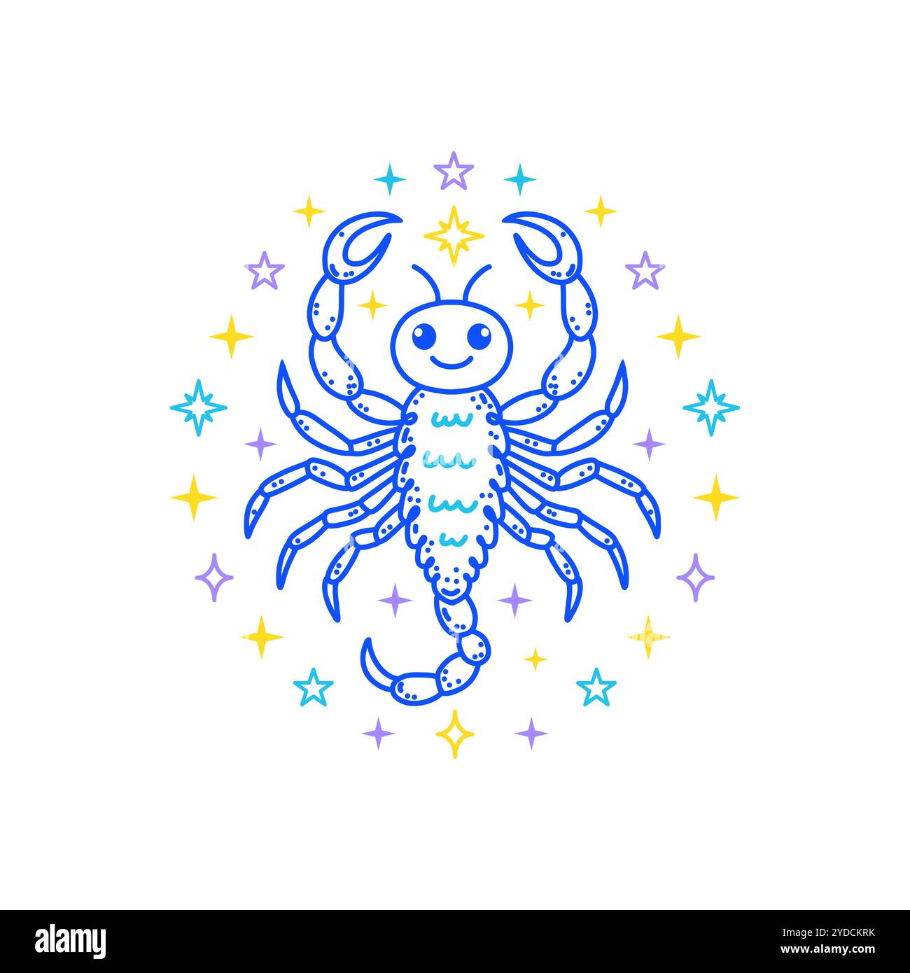 Scorpio zodiac sign in doodle style with soft colors Stock Vector Image ...