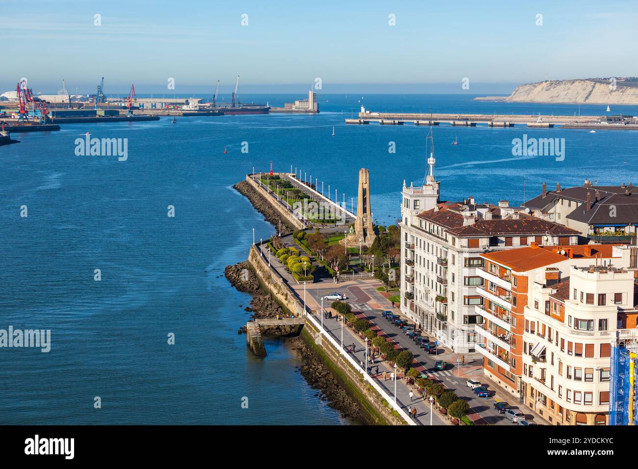 El Abra bay and Getxo pier and seafront, Spain Stock Photo - Alamy