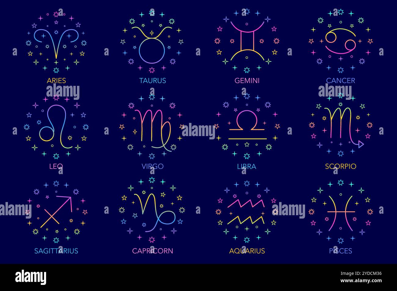 Collection of symbols of zodiac sign Stock Vector Image & Art - Alamy