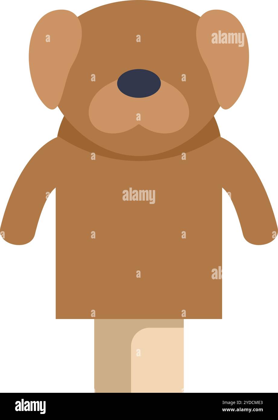 Simple vector illustration of a puppet show prop featuring a brown dog ...