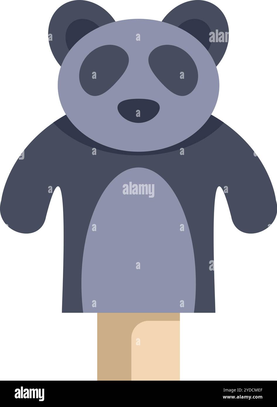 Hand puppet panda toy showing open arms, simple vector illustration ...