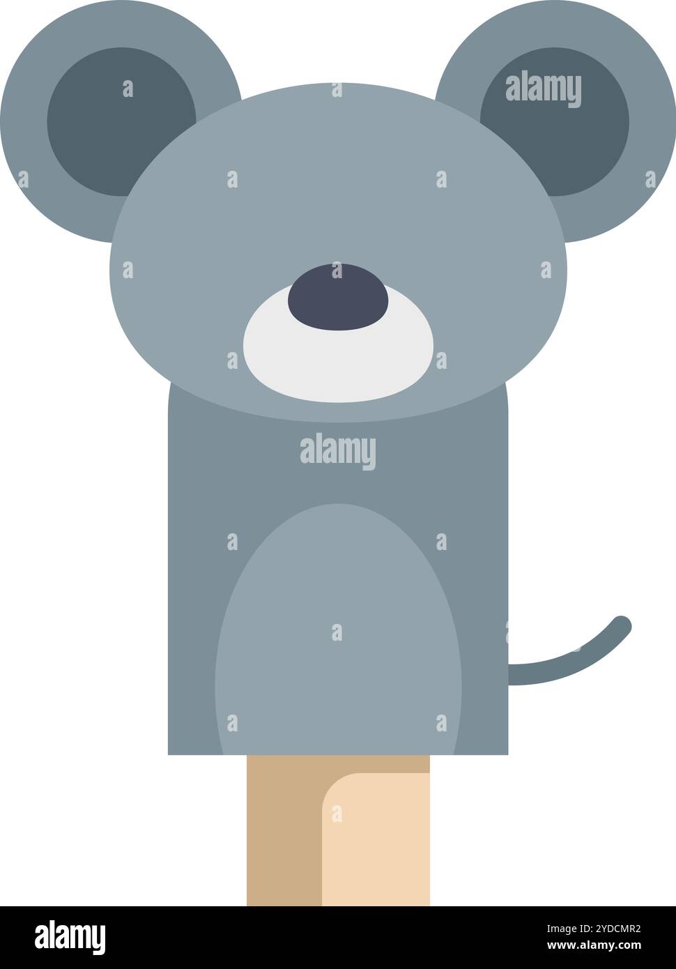 Cute grey mouse finger puppet toy for children playing with their ...