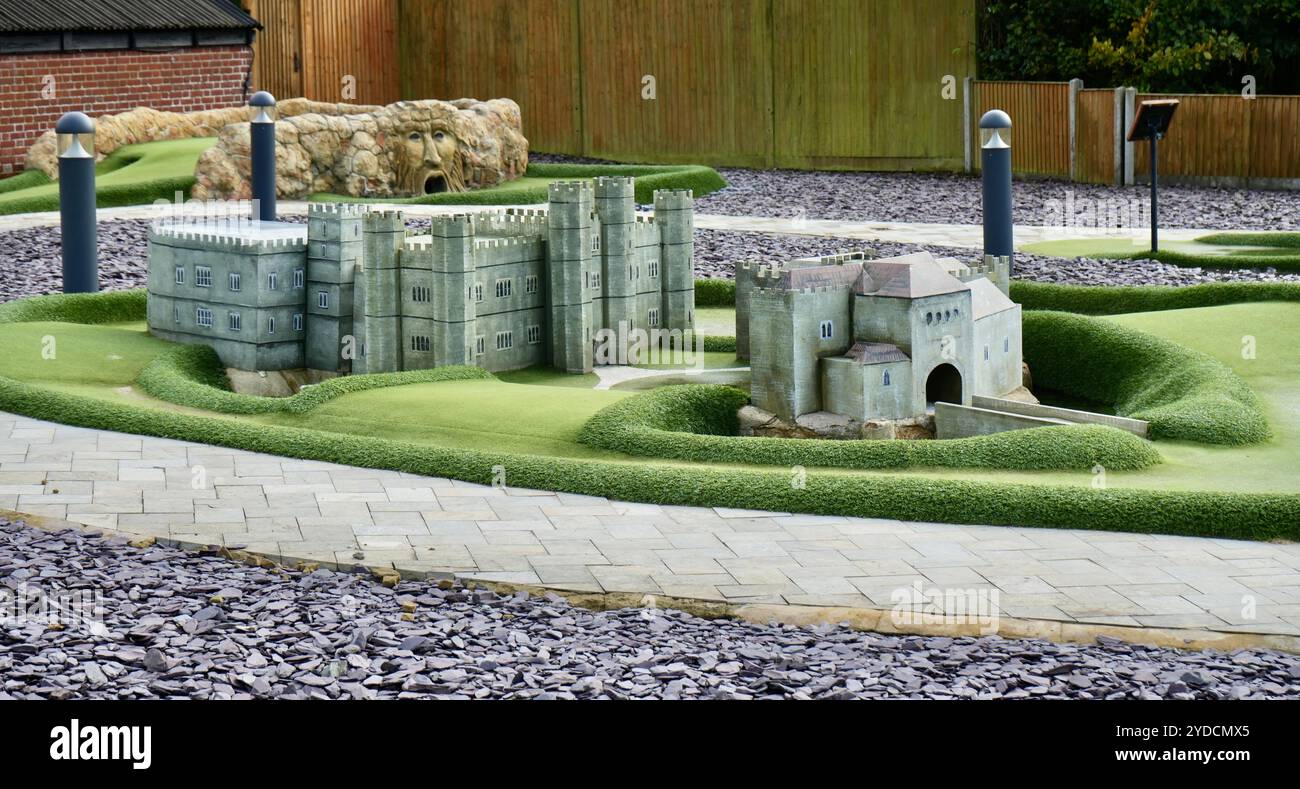 A model of Leeds Castle on the crazy golf course at The Castle Stock ...