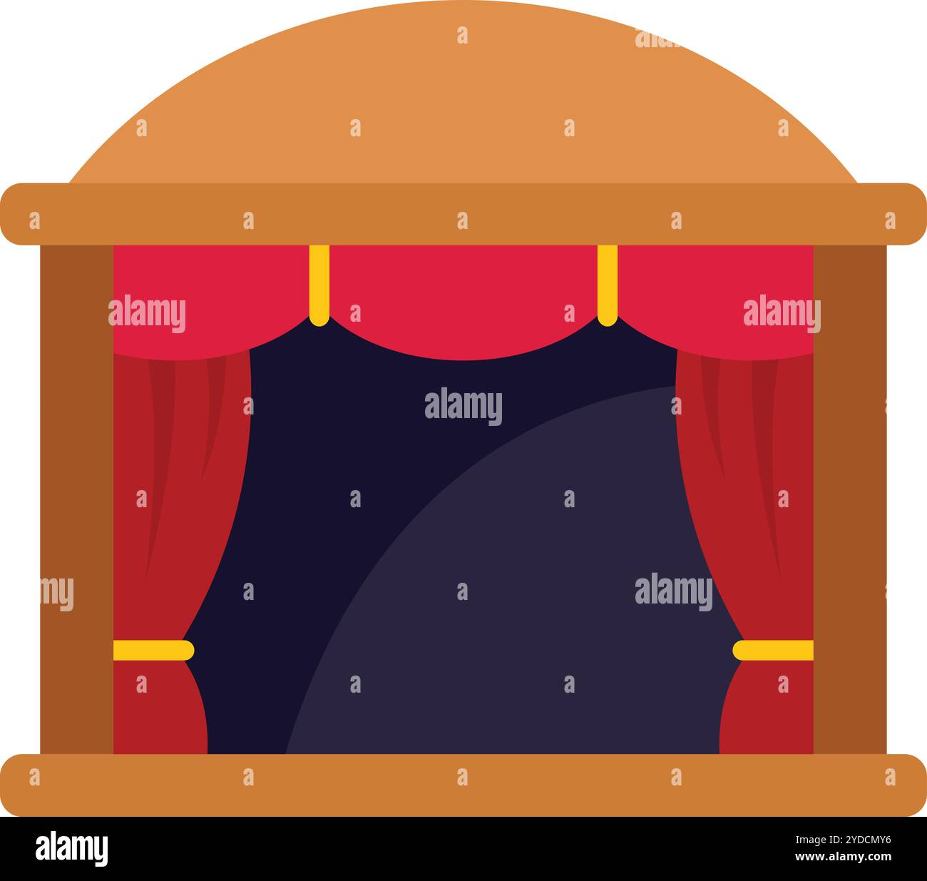 Classic theater stage with red curtains, ready for a performance to ...