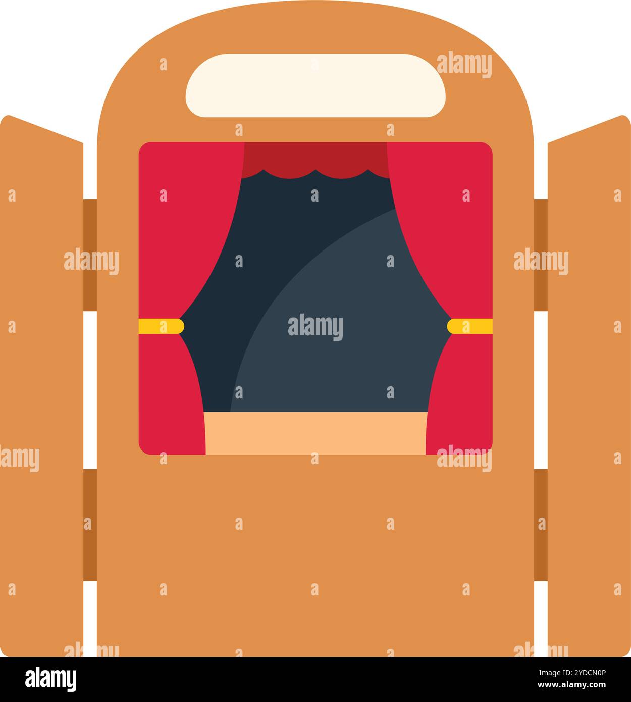 Empty puppet theater stage is waiting for the beginning of a new ...