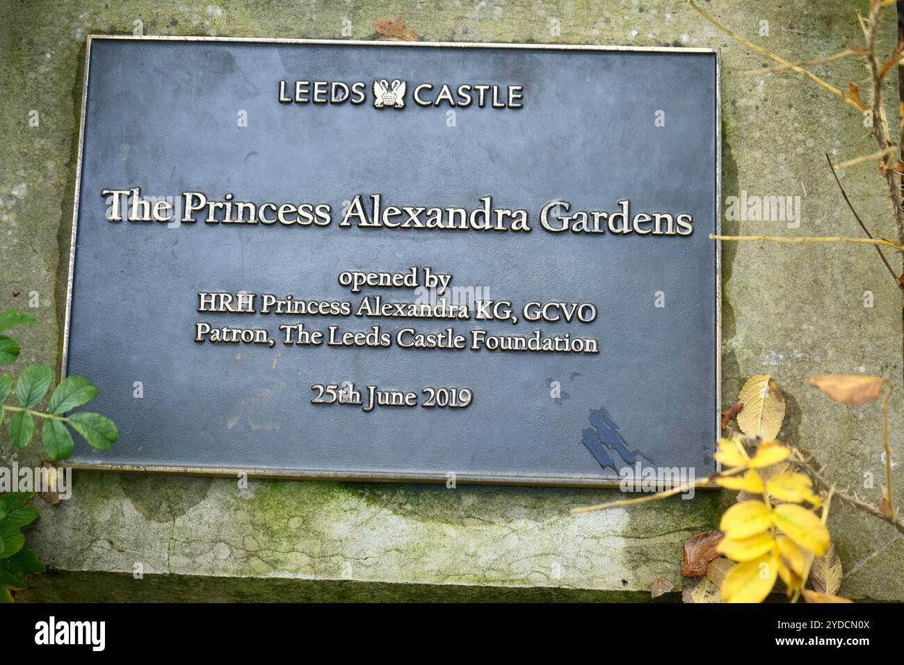 Plaque to mark the opening of The Princess Alexandra gardens at Leeds ...