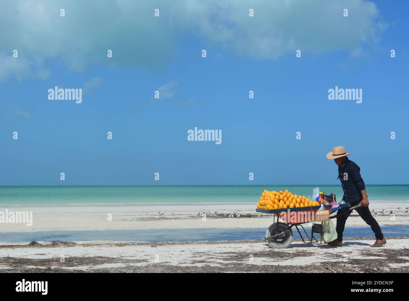 Mexican guy selling mangos on the beach Stock Photo - Alamy