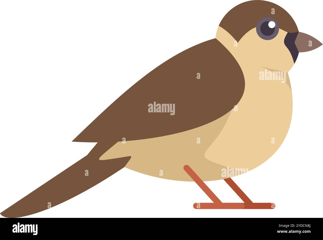 Minimalist vector illustration of a common bird standing in profile ...