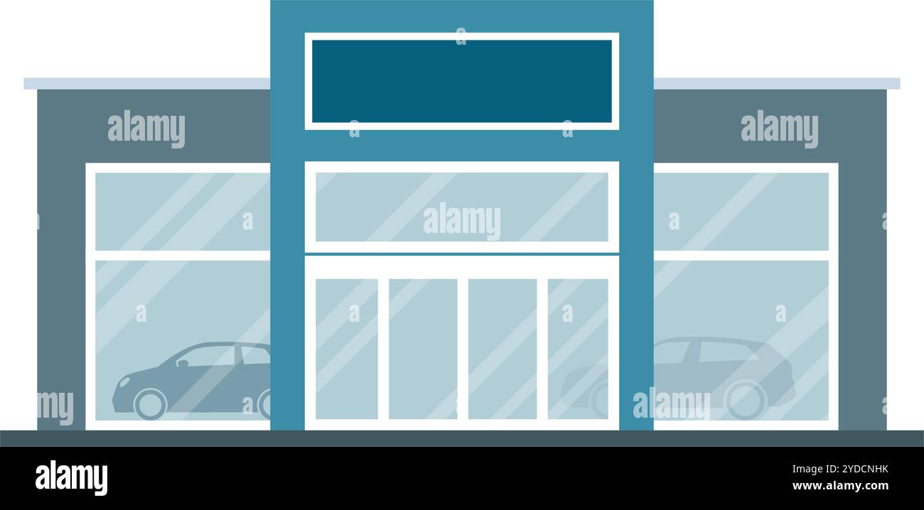 Car dealership building exterior, isolated on white background Stock ...