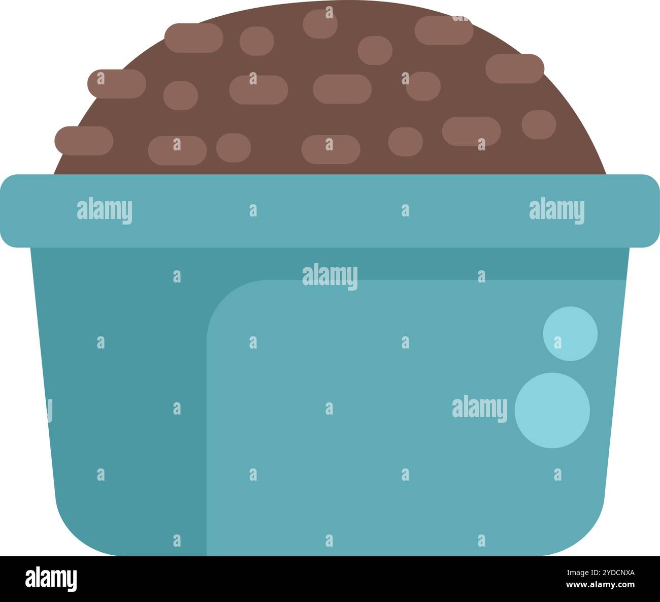 Simple vector illustration of a blue container holding a pile of fresh ...
