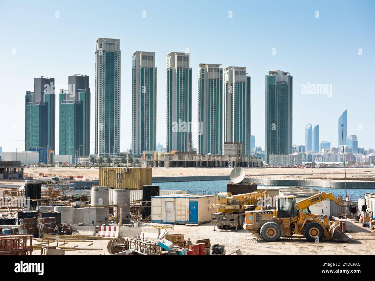 Abu Dhabi new district with skyscrapers construction Stock Photo - Alamy