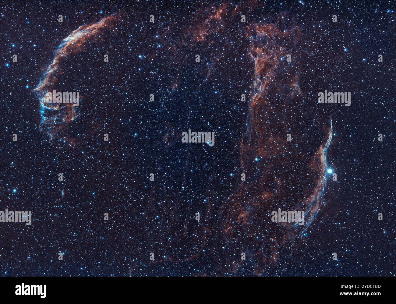 The Veil Nebula, a supernova remnant of ionised gas in Cygnus and part ...