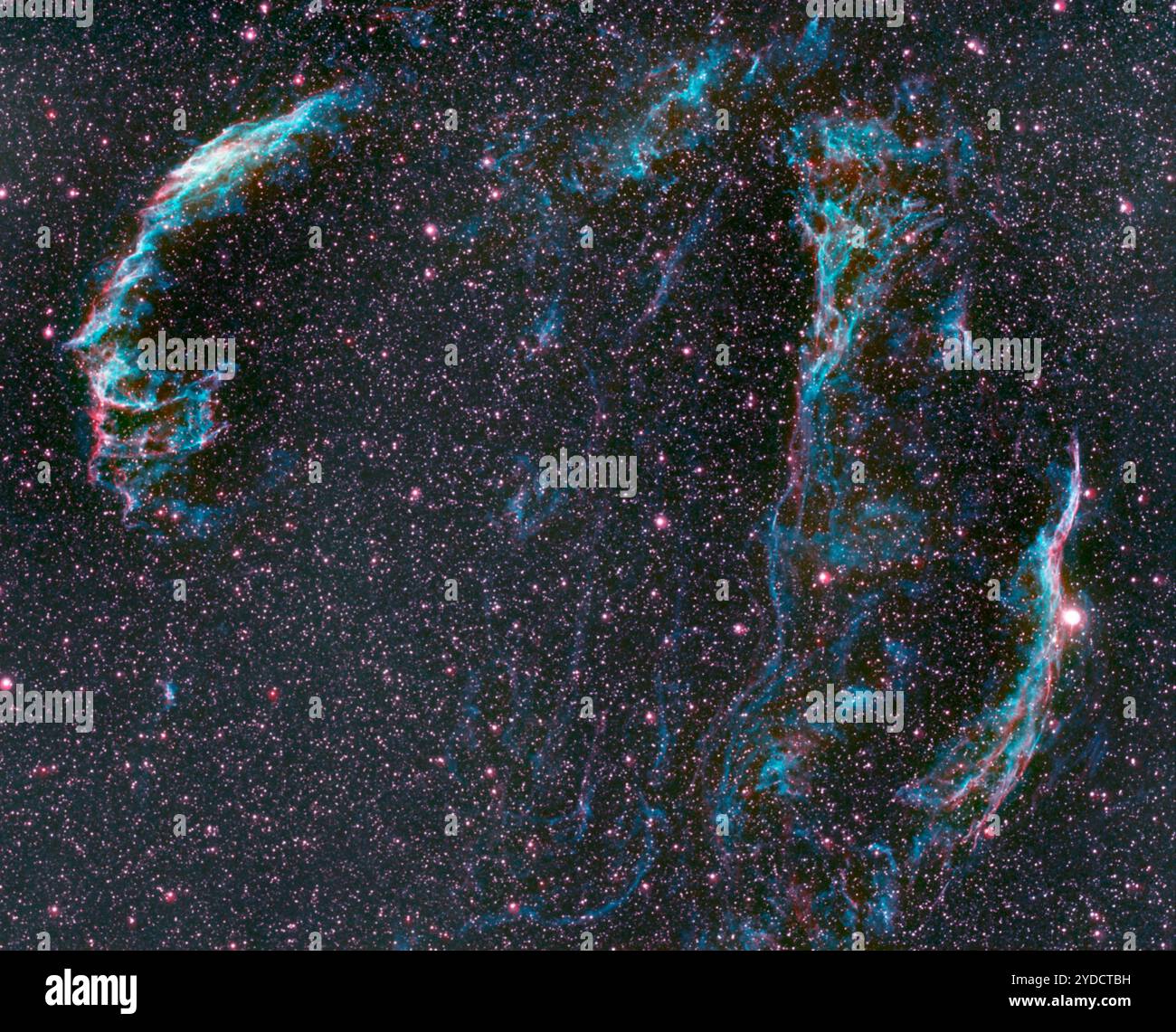 The Veil Nebula, a supernova remnant of ionised gas in Cygnus and part ...