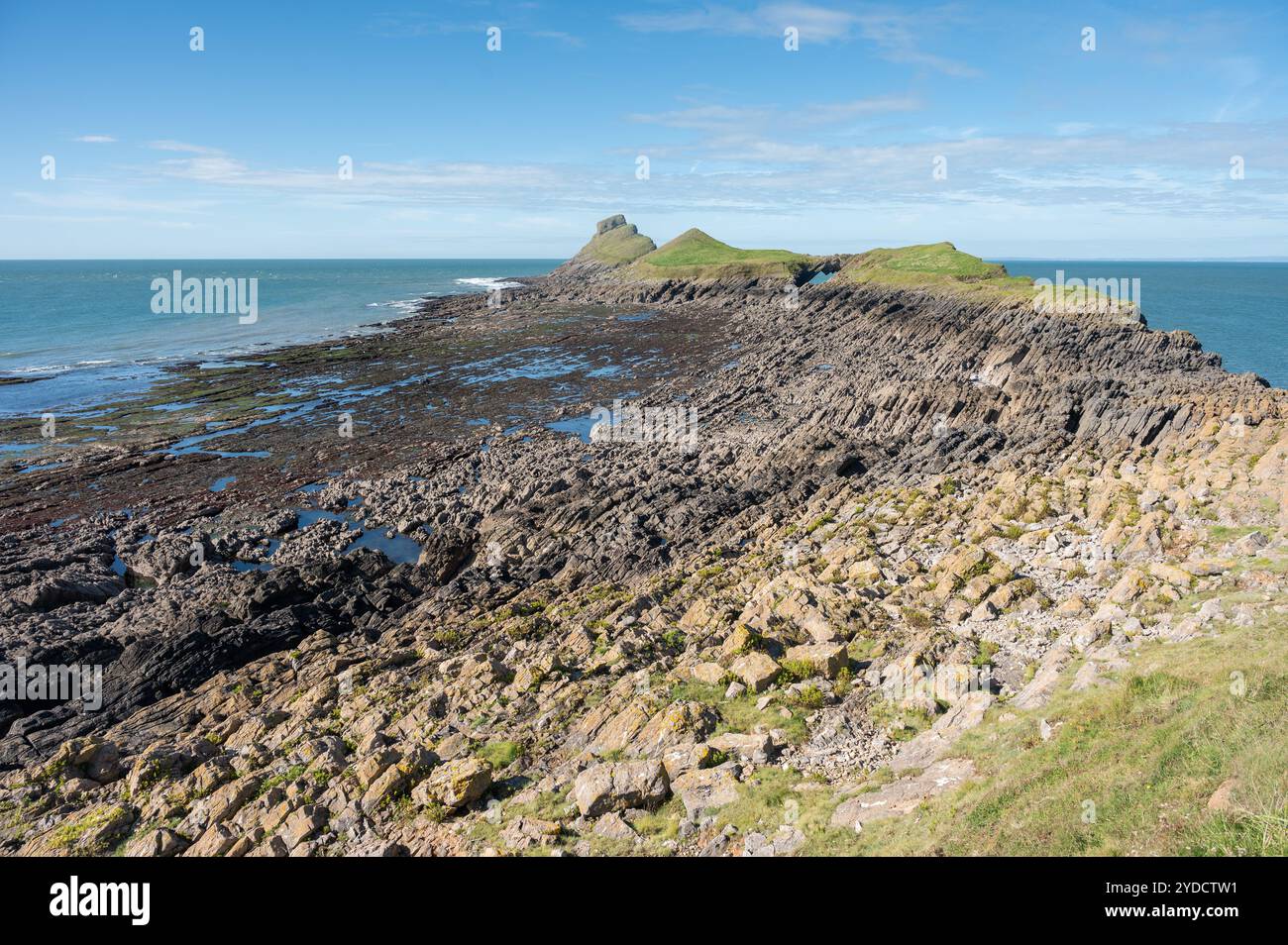 View of Middle and Outer Head from the Inner Head on Worms Head, Gower ...