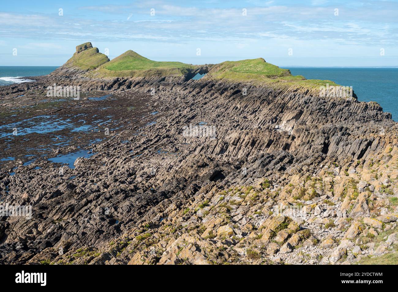 View of Middle and Outer Head from the Inner Head on Worms Head, Gower ...