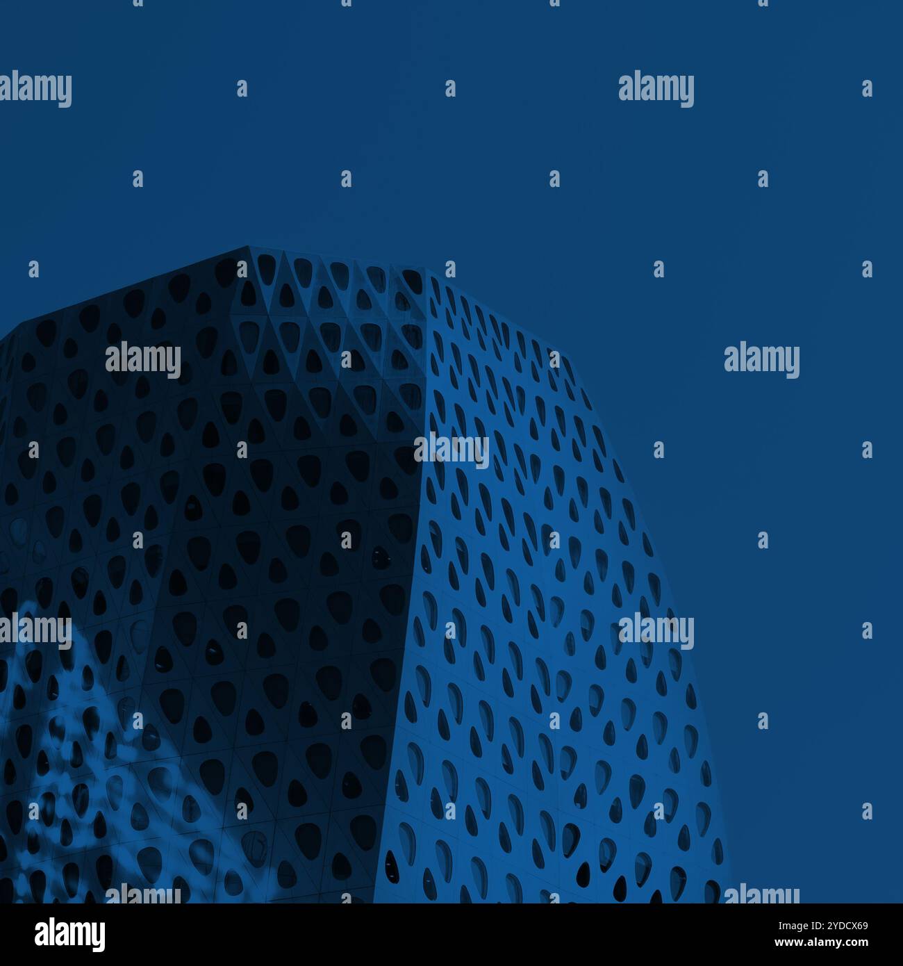 Modern building poster in dark blue Stock Photo - Alamy