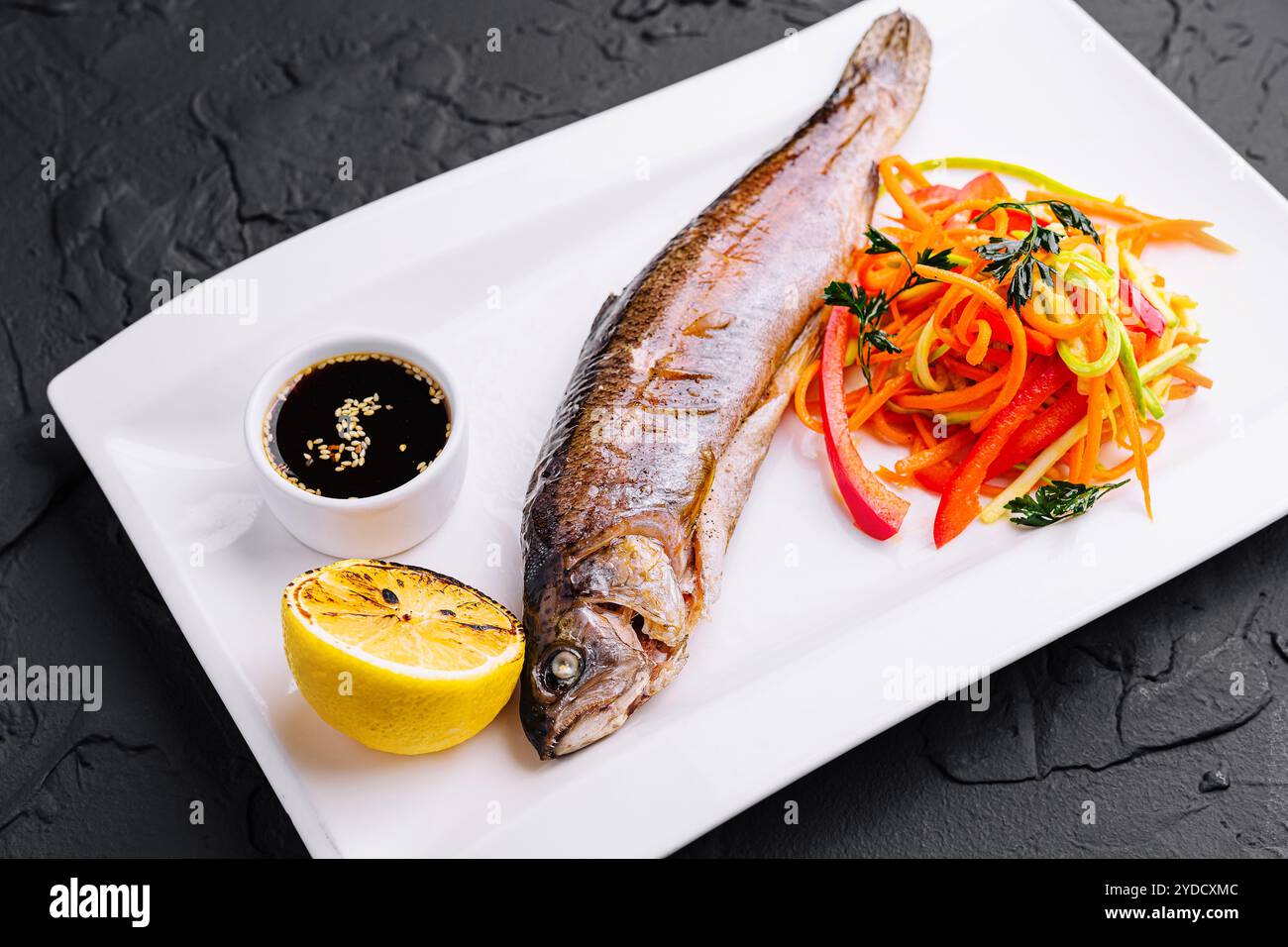 Grilled Saba fish steak with teriyaki sauce Stock Photo - Alamy