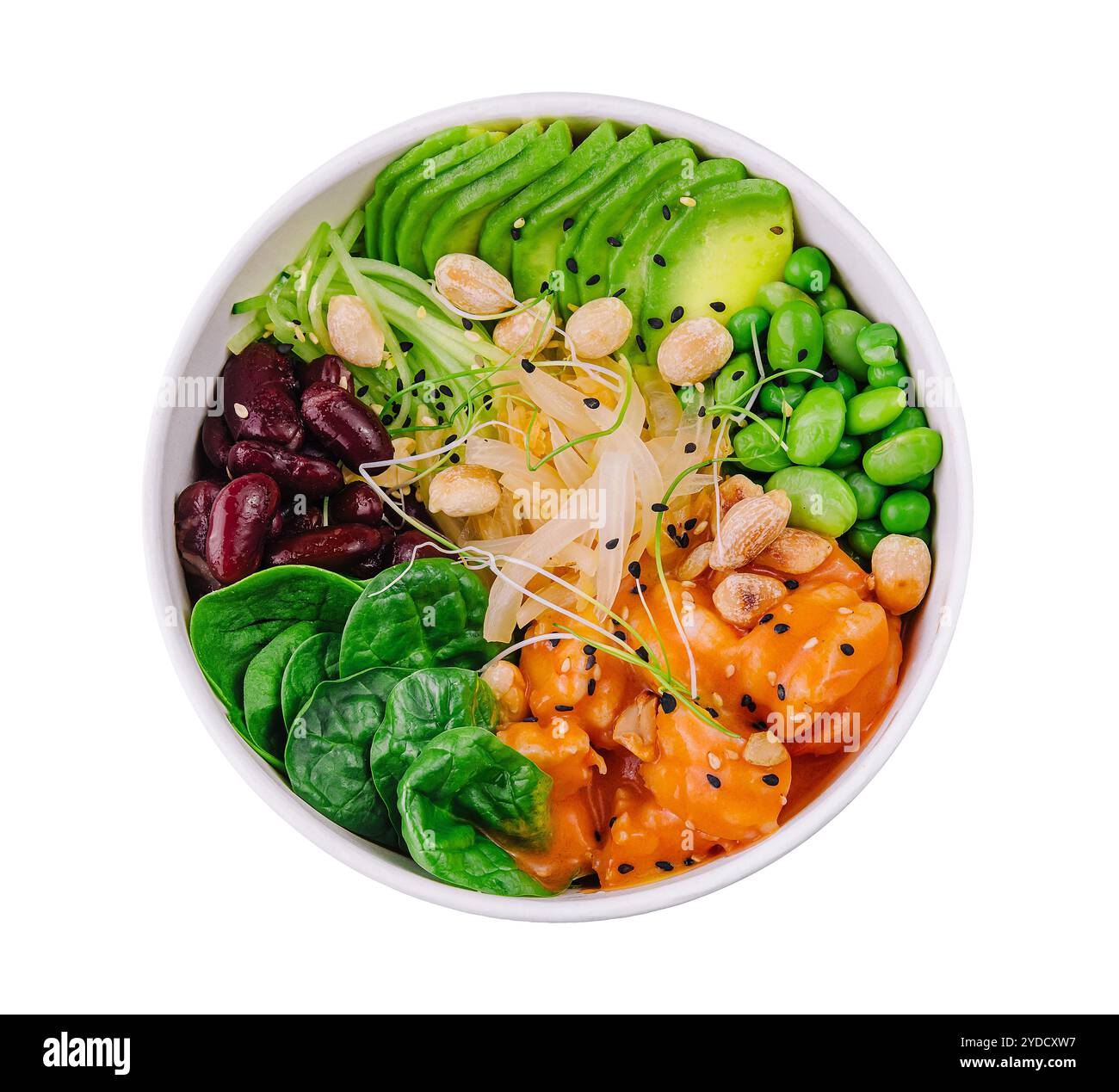 Hawaiian salmon poke bowl with seaweed Cut Out Stock Images & Pictures ...