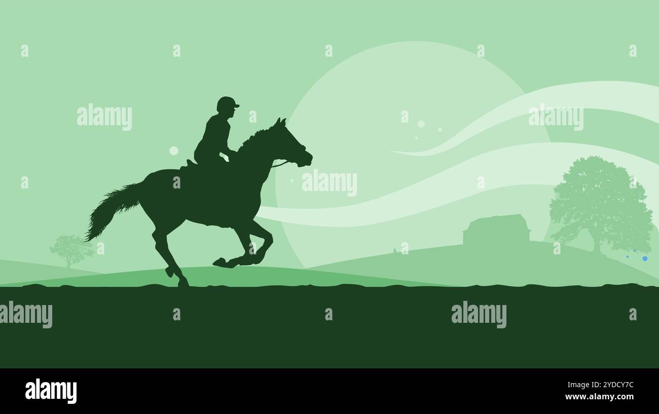 Horse riding, girl riding a horse Stock Vector Image & Art - Alamy