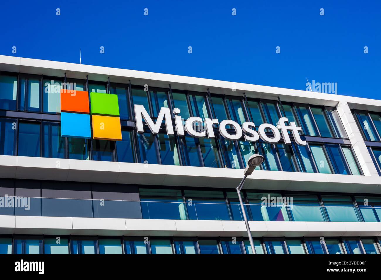 Microsoft logo at office building, Munich Germany Stock Photo - Alamy