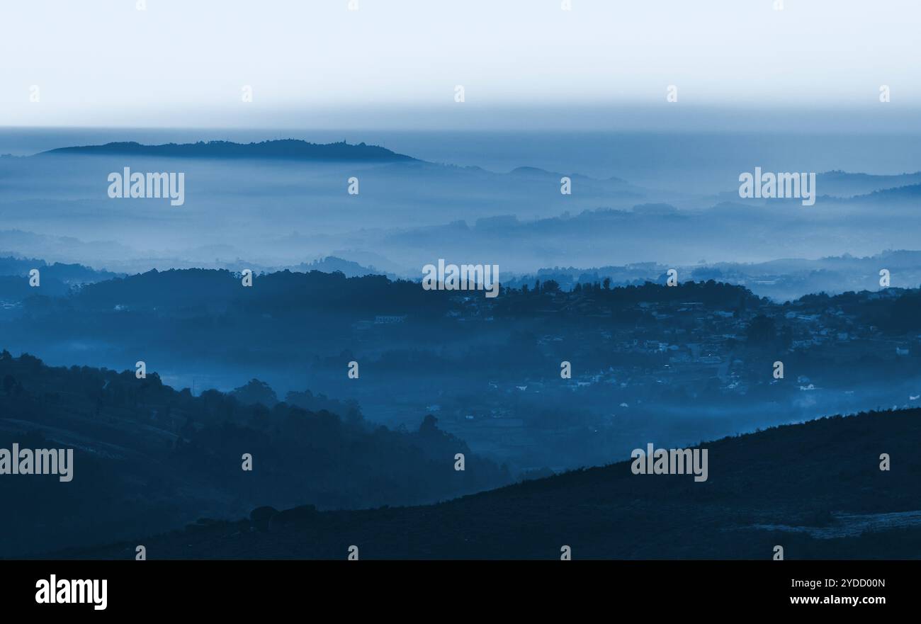 Dark blue background layers hi-res stock photography and images - Alamy