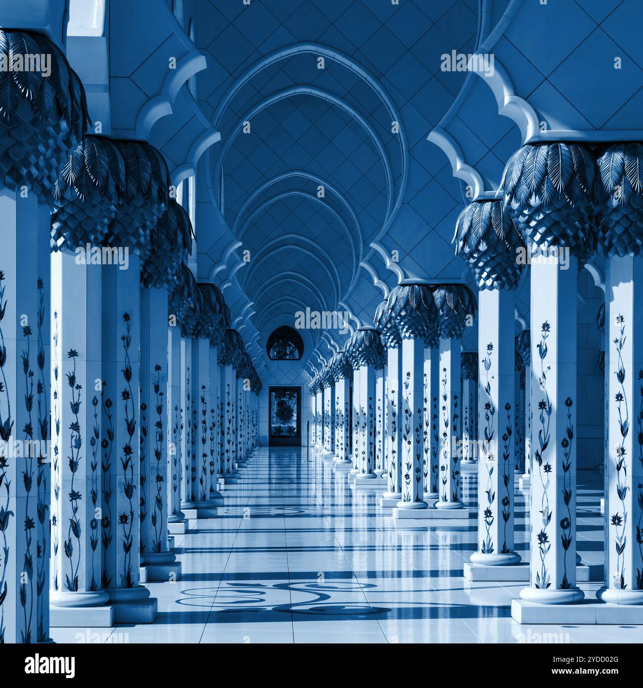White Mosque gallery blue toned Stock Photo - Alamy