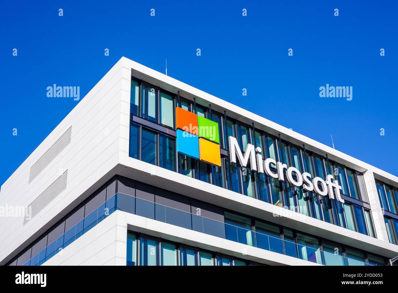 Microsoft logo at office building, Munich Germany Stock Photo - Alamy